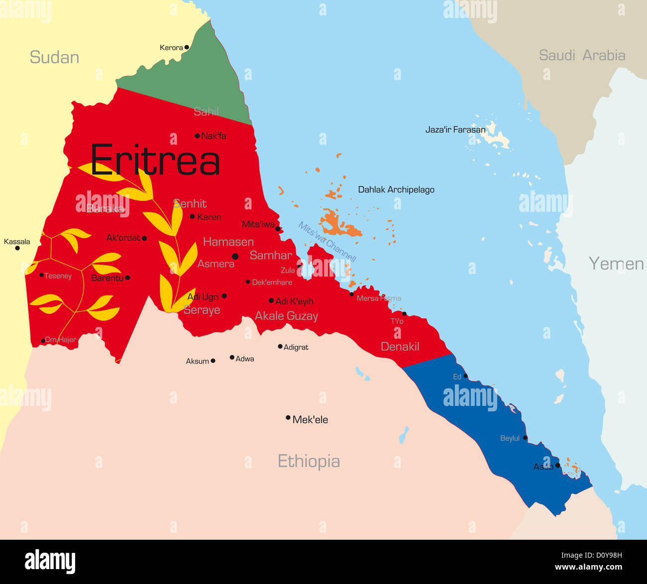 Eritrea Map Vector Stockfotos & Eritrea Map Vector Bilder - Alamy