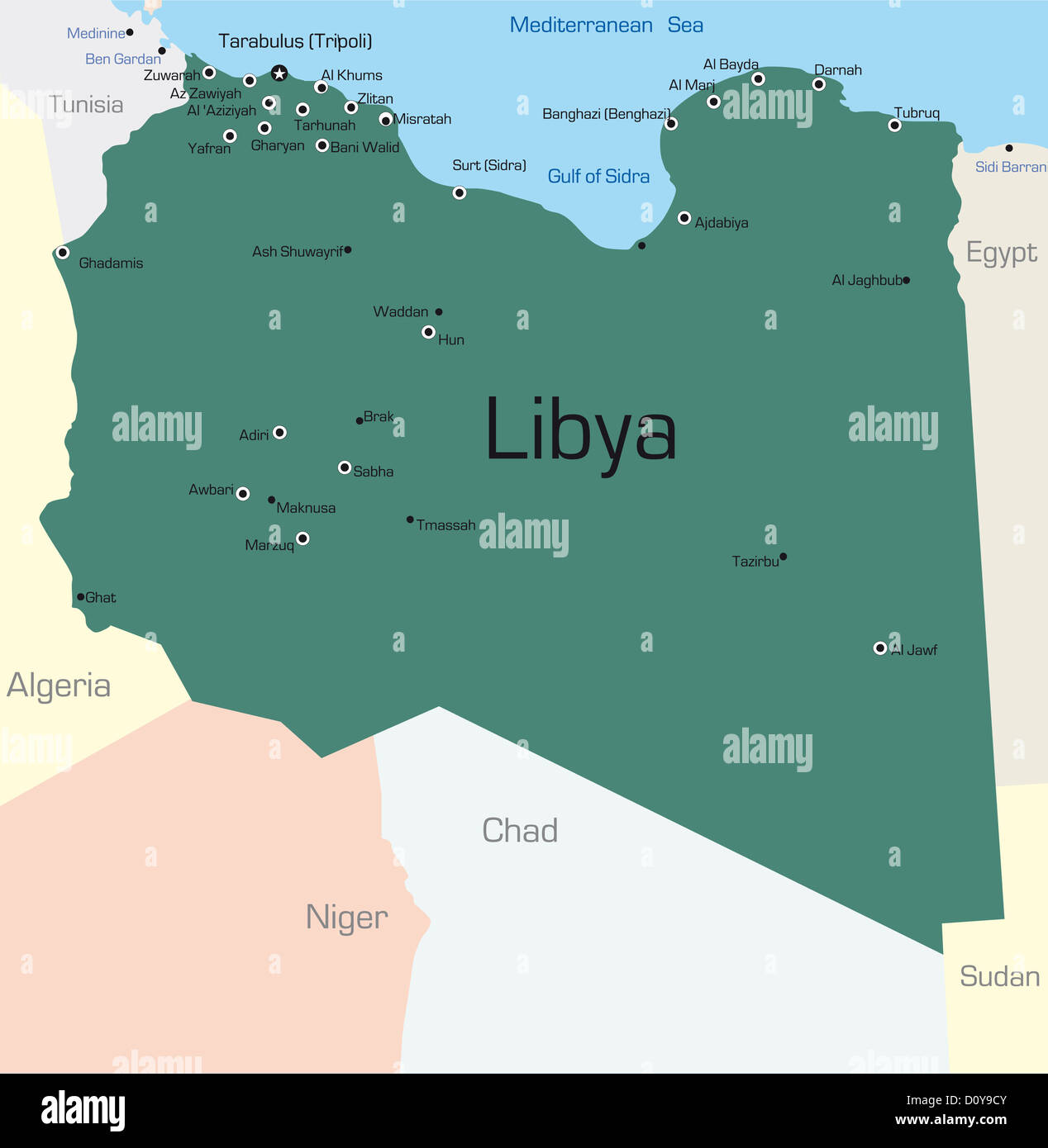 Karte von libyen -Fotos und -Bildmaterial in hoher Auflösung – Alamy