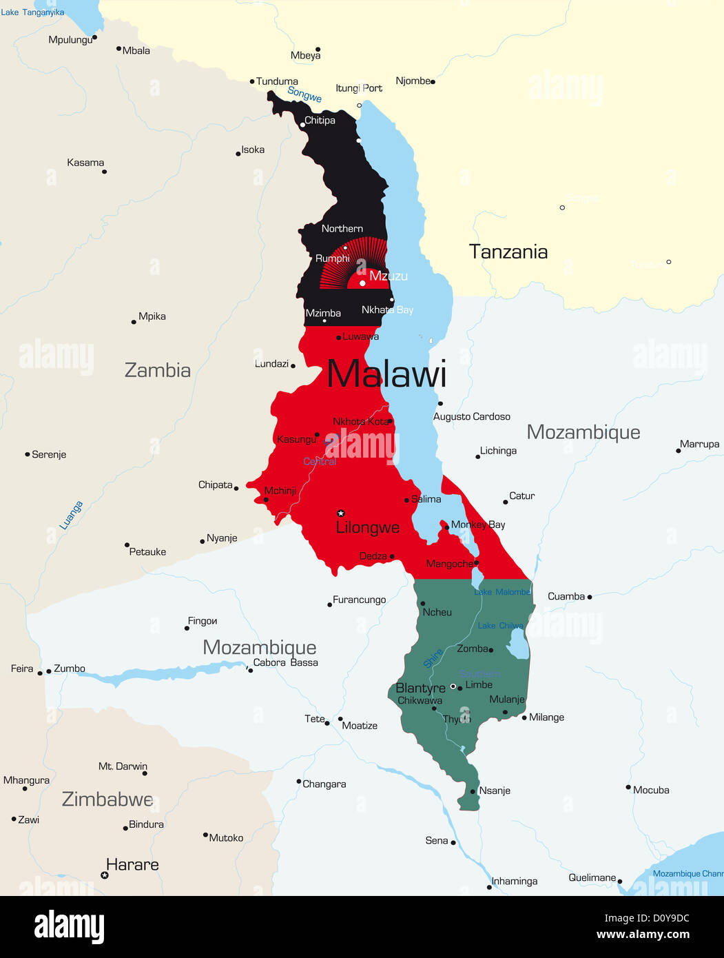 Malawi Karte Stockfotos und -bilder Kaufen - Alamy