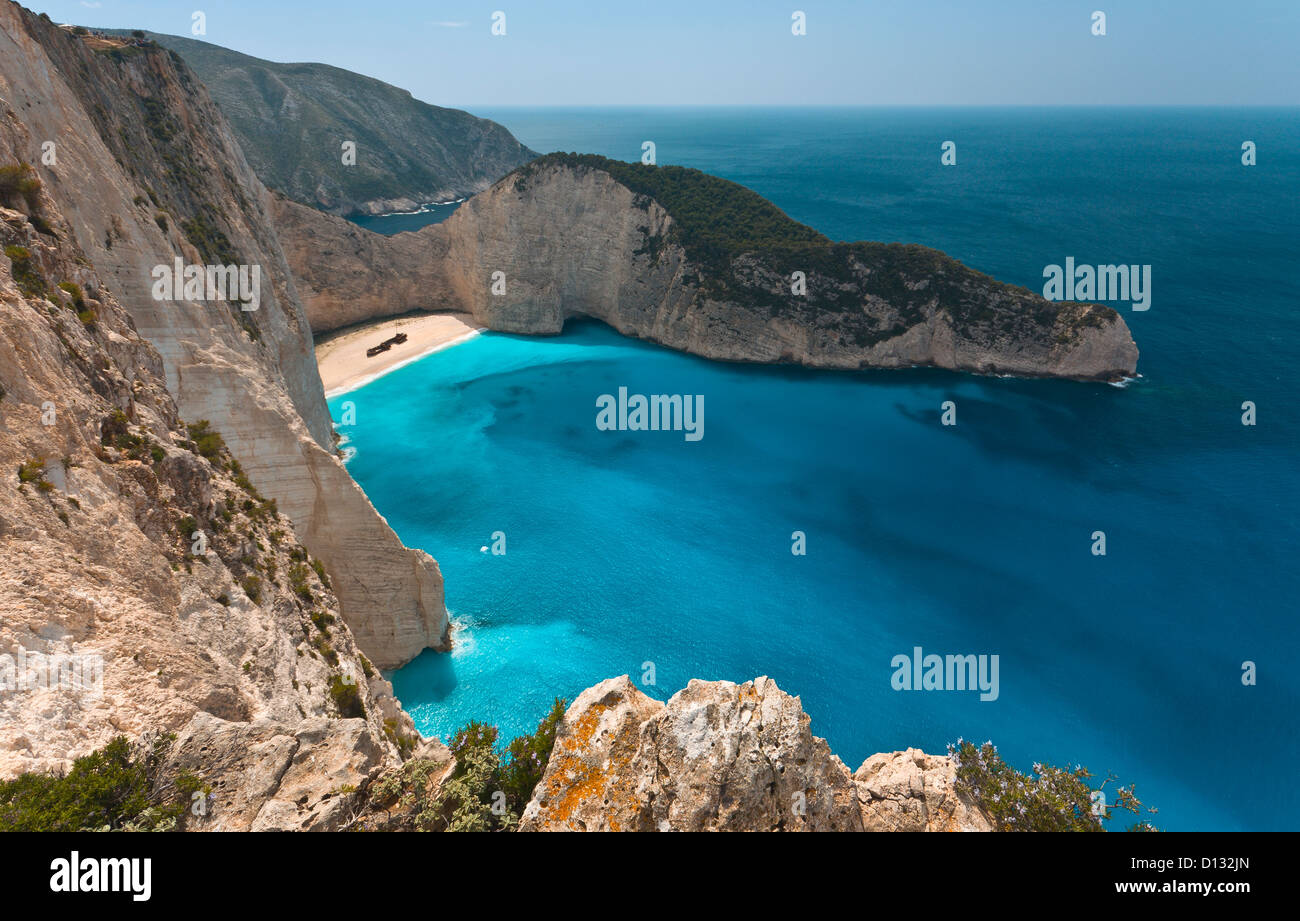 Navagio Strand in Zakynthos Insel in Griechenland. Luftbild ...