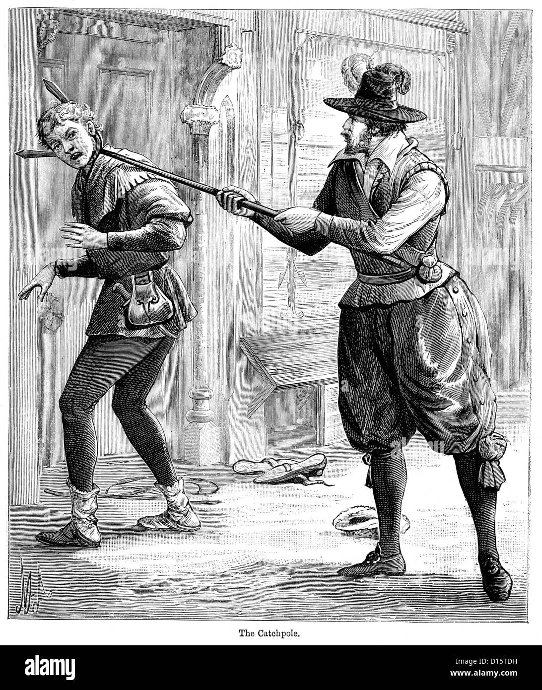 Ein Sheriff oder Gesetz Enforcer mit einem Catchpole Restrain ein ...