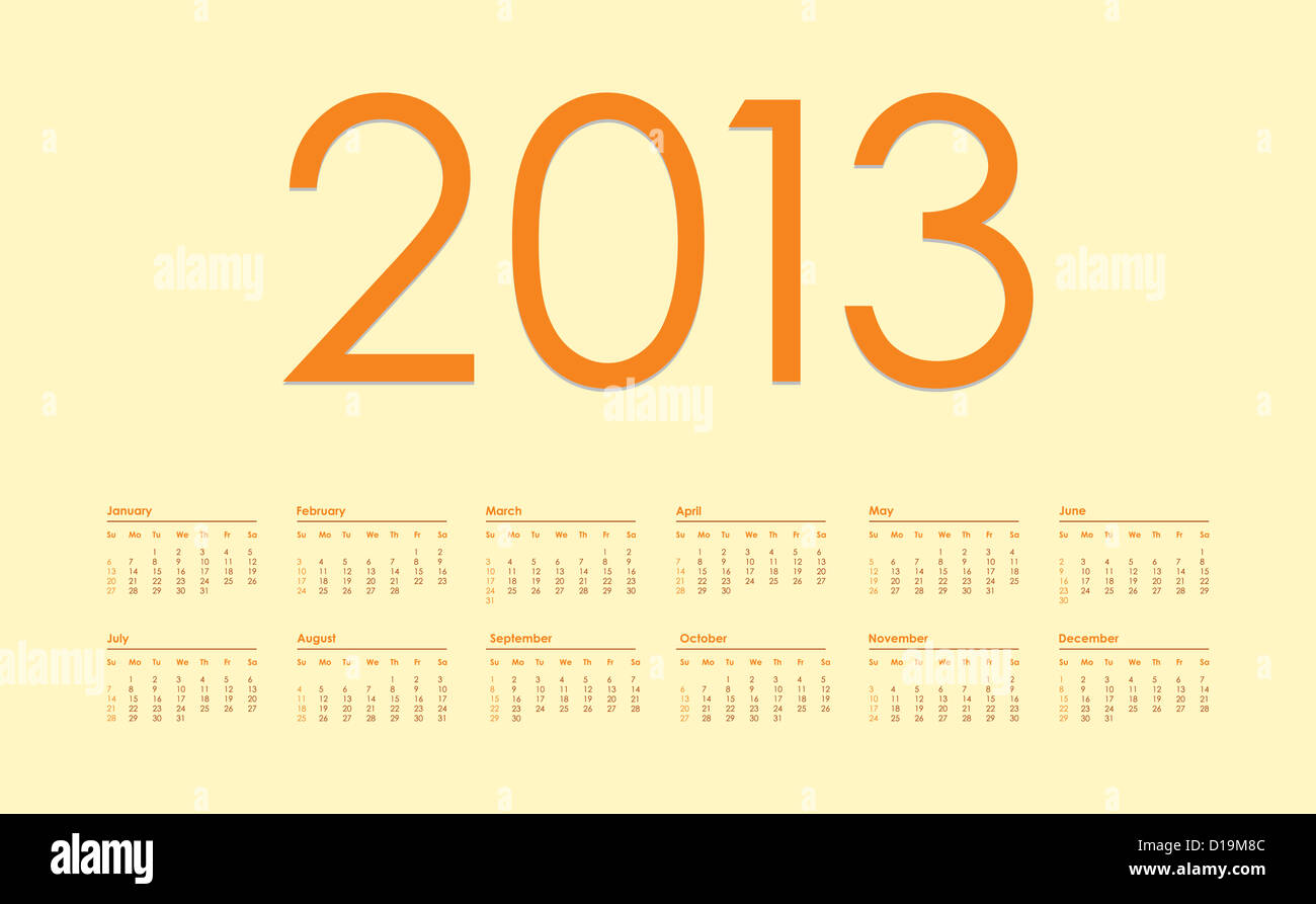 Kalender für das Jahr 2013 Stockfotografie - Alamy