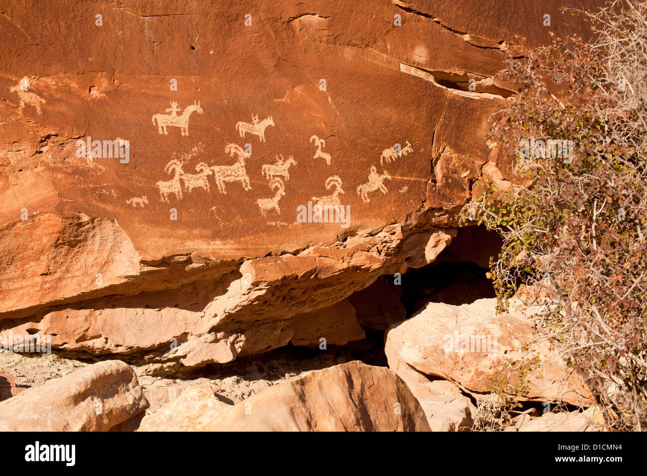 Ute indianische Felszeichnungen im Arches National Park etwas außerhalb ...