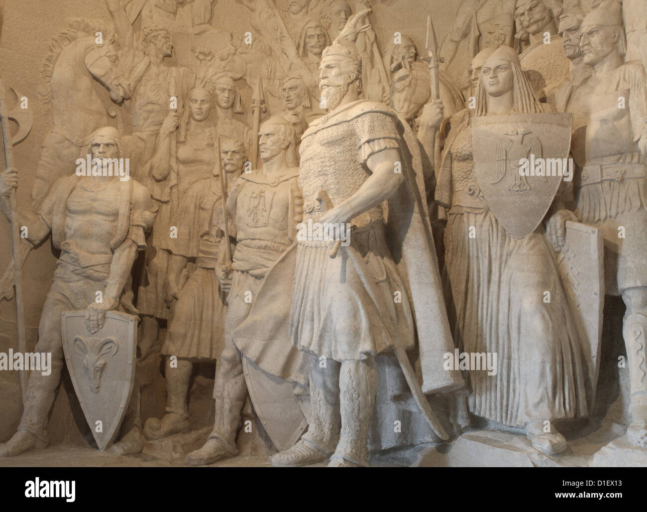 Darstellung der Liga Lesche am Eingang des Skanderbeg Museum Schloss ...