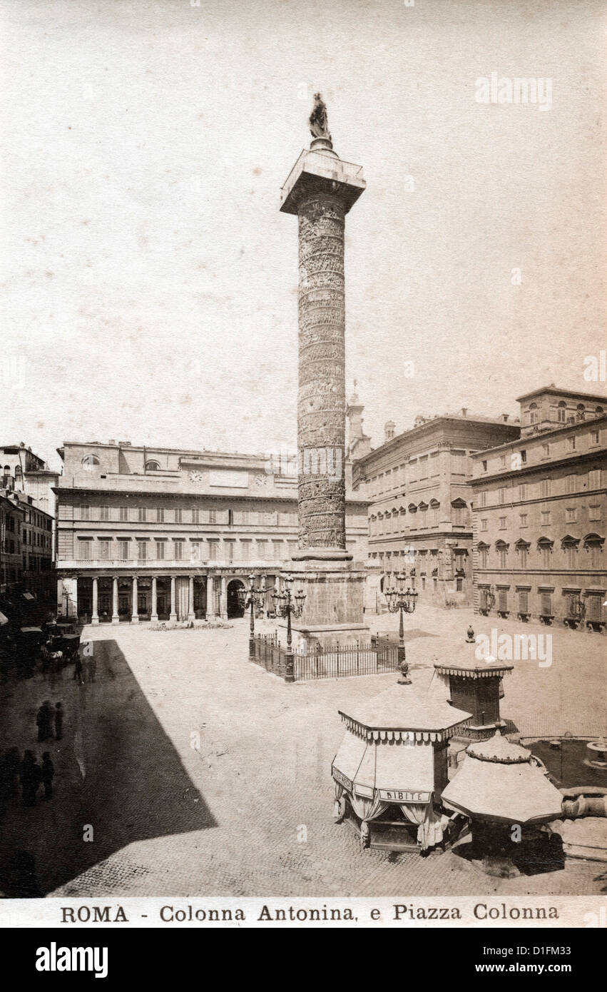 Colonna Antonina e Piazza Colonna, Roma, ca. 1880, von A. Olivieri ...
