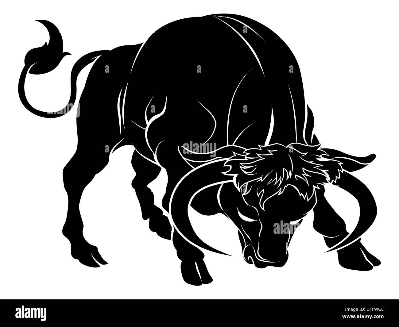 Eine Abbildung eines stilisierten schwarzen Stier vielleicht eine Stier ...