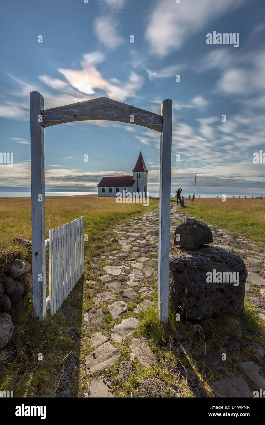 Die Kirche von Hellnar, Hellnar, Snaefellsnes Halbinsel, Island ...