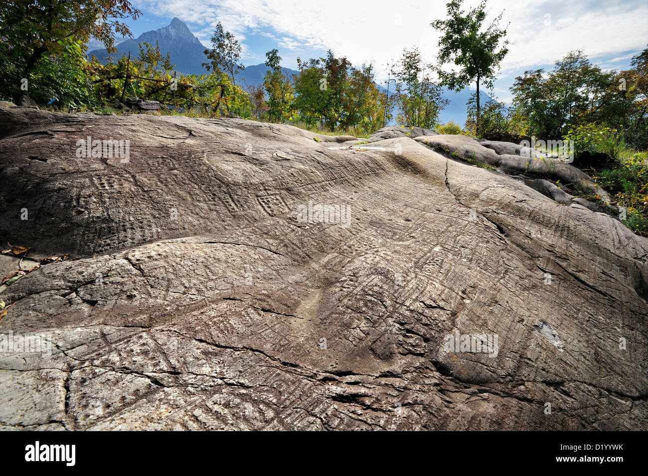 Platte mit Karte, etruskische Rock zeichnen, Bedolina, Val Camonica ...