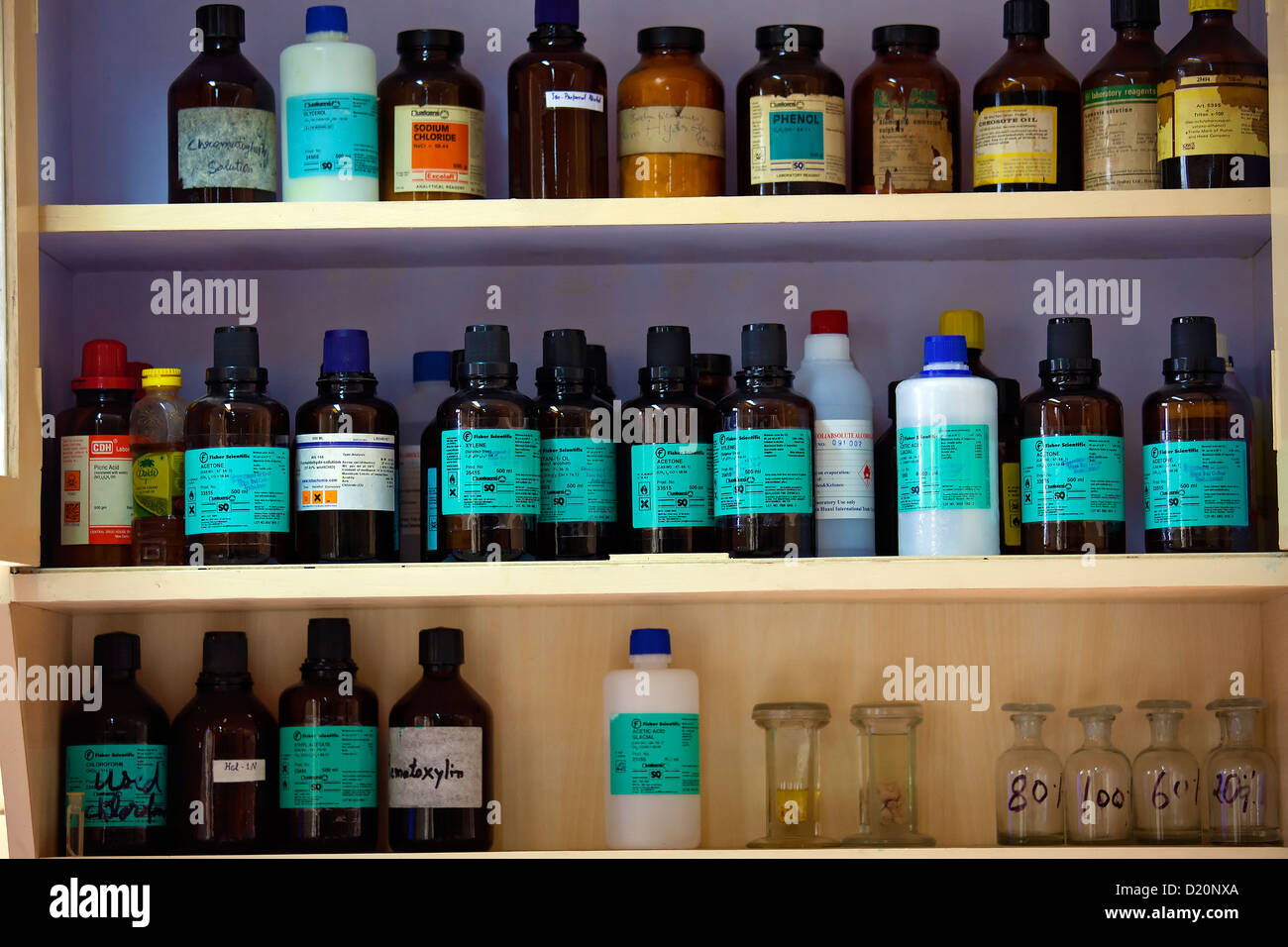 Labeled bottles -Fotos und -Bildmaterial in hoher Auflösung – Alamy