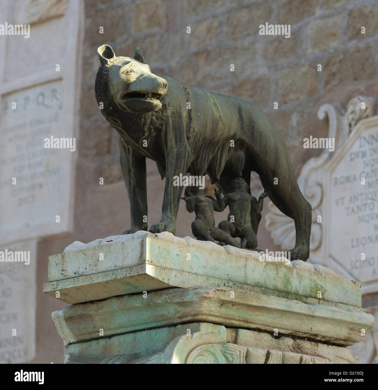 Romulus und Remus Statue am Piazza dei Campidoglio am Kapitol, Rom ...