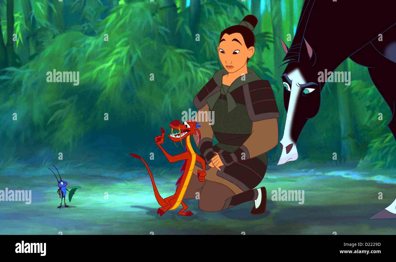Mulan-Mulan Cri-Kee, Mushu, Mulan *** lokalen Caption *** 1998 Disney ...