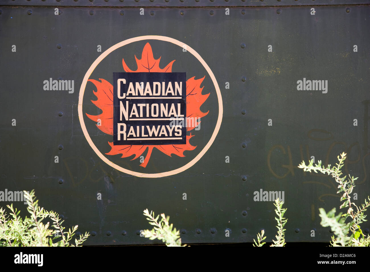 Canadian National Railway Logo gemalt Stockfotografie - Alamy