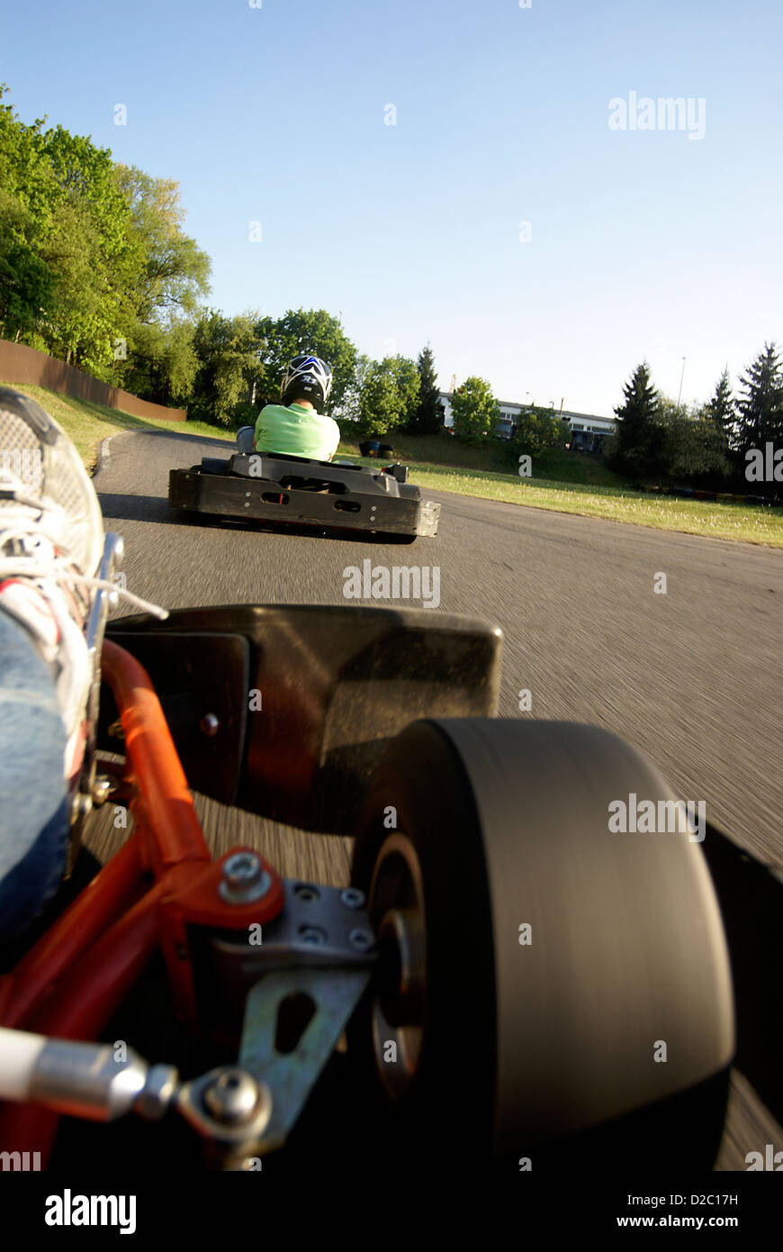 Go Kart, Rennen, Fahrer, Strecke, München, Deutschland Stockfotografie ...