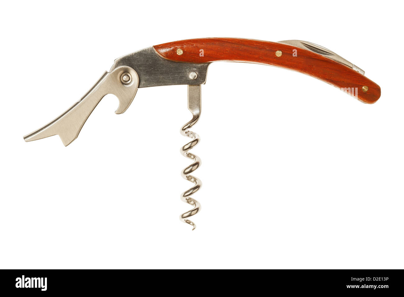 Taschenmesser mit Korkenzieher und Flaschenöffner, isoliert auf weiss ... Taschenmesser mit Korkenzieher und Flaschenöffner, isoliert auf weiss ...