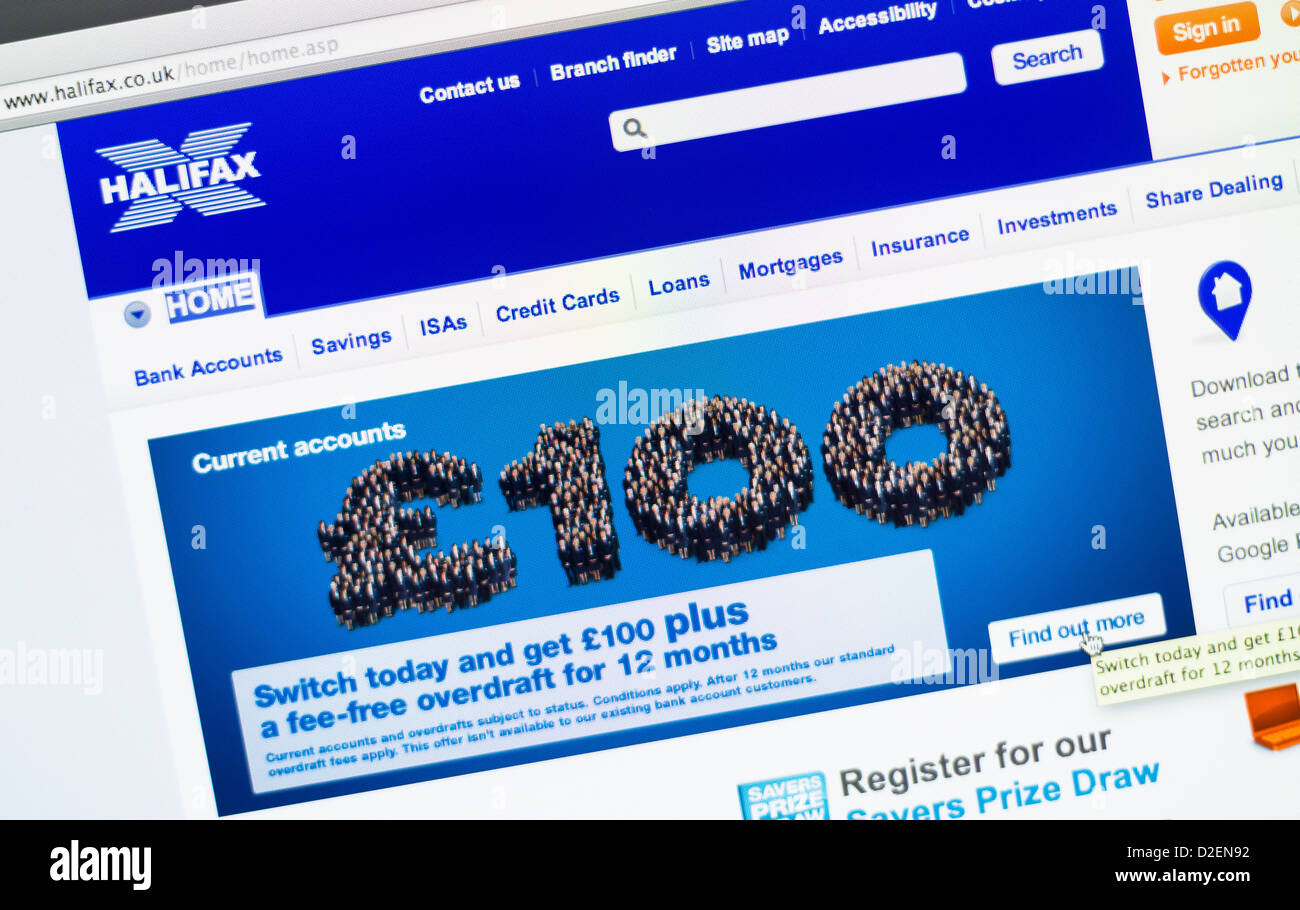 Halifax Bank Logo und Website Stockfotografie - Alamy