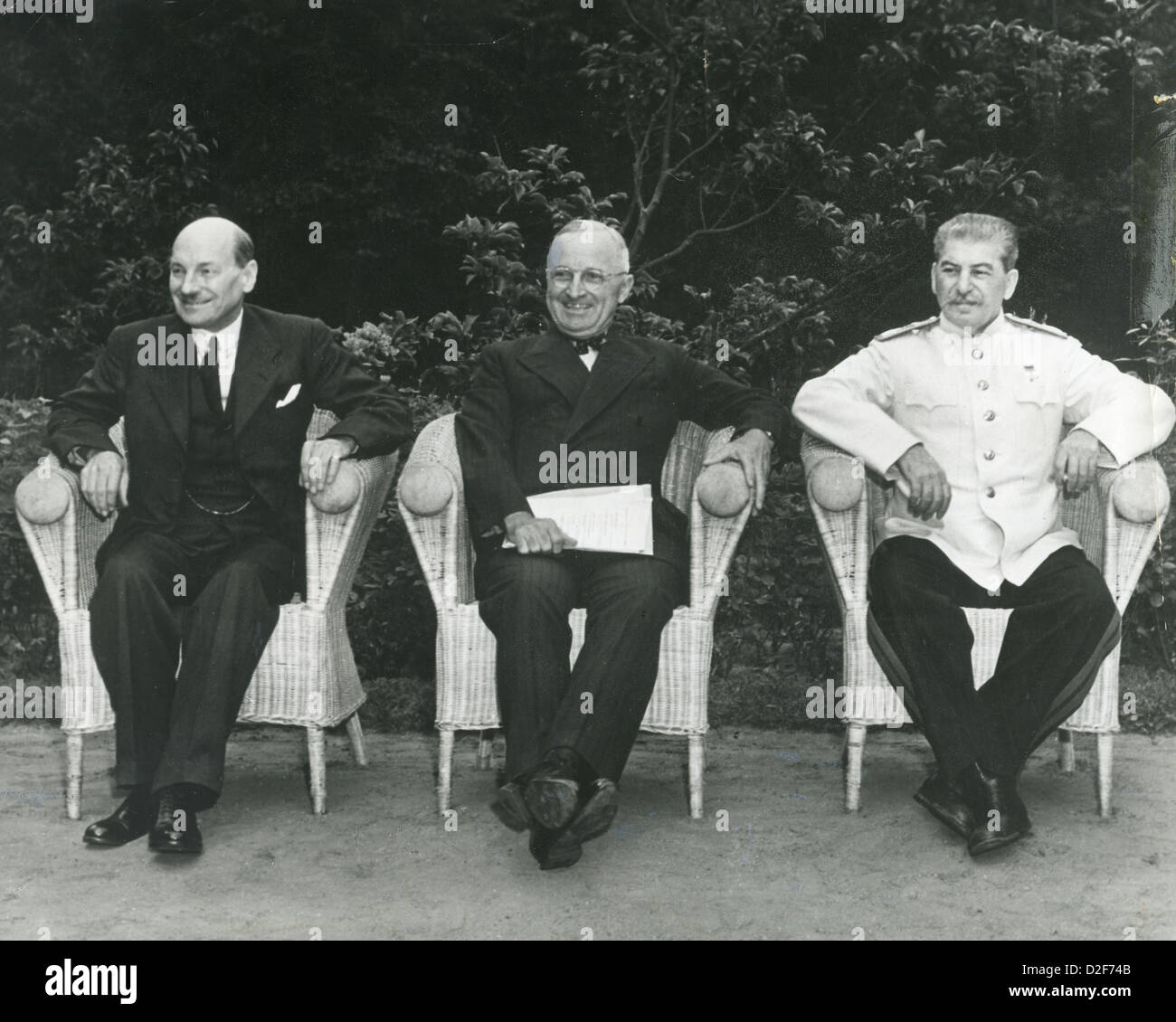 Konferenz von POTSDAM Juli / August 1945. Von links: Clement Attlee ...