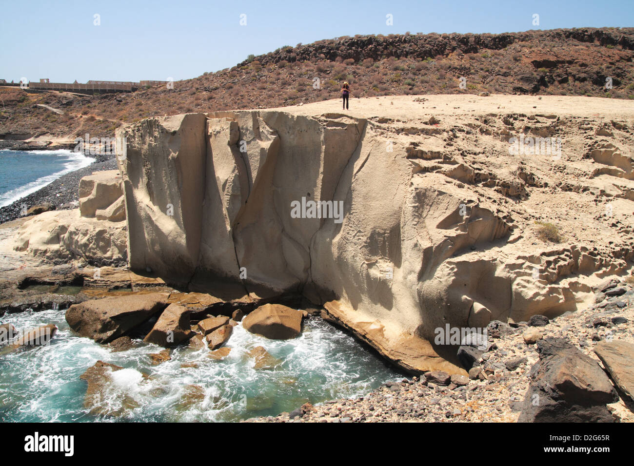 Ruhiger Strand oder Bucht im Süden der Insel Teneriffa (Spanien ...