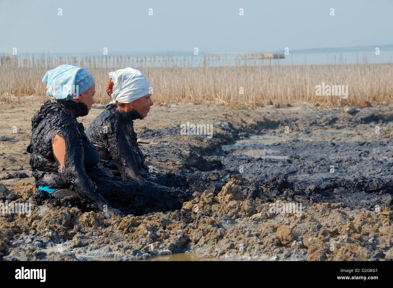 Der Schlamm Kurort Kuyalnik, Odessa, Kuyalnik Mündung, Ukraine ...