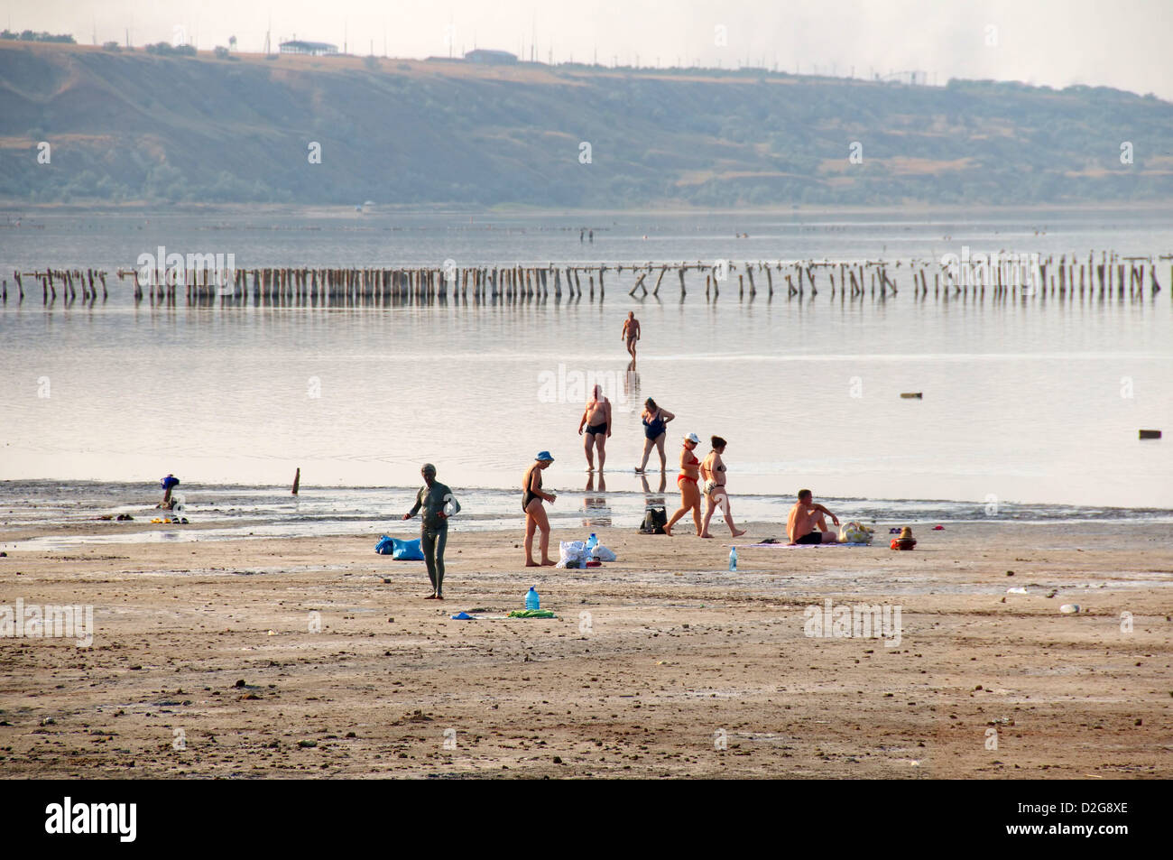 Der Schlamm Kurort Kuyalnik, Odessa, Kuyalnik Mündung, Ukraine ...