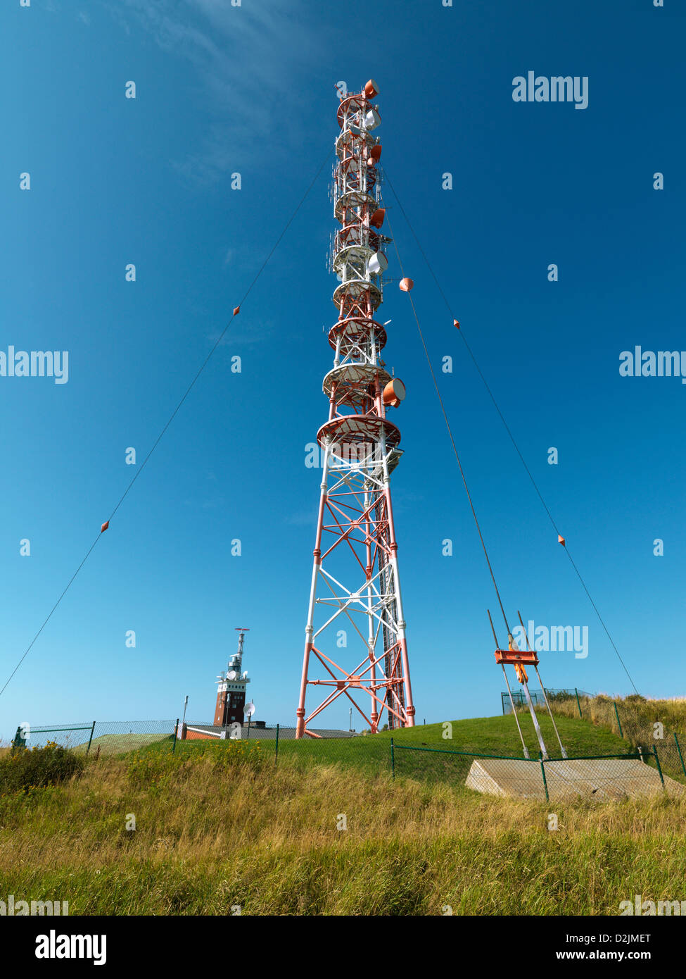 Helgoland, Deutschland, der Sendemast auf dem oberen Land mit ...