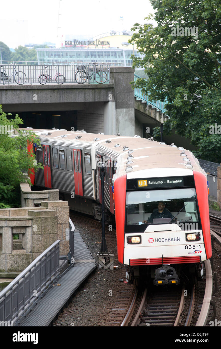 Hamburg, Deutschland, U3 der Hamburger erhöhte Eisenbahn ...