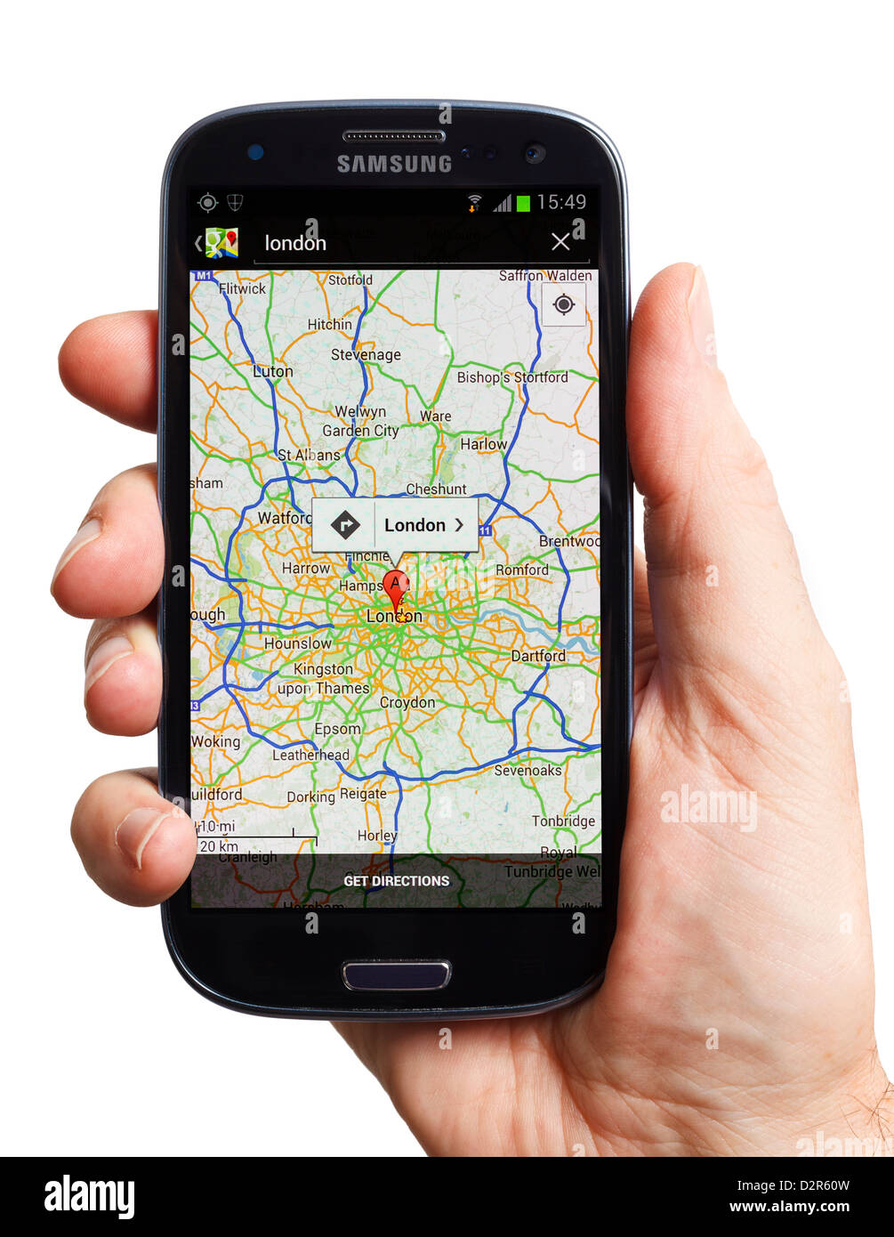 Google Maps auf ein Android Smartphone Handy smart phone ...