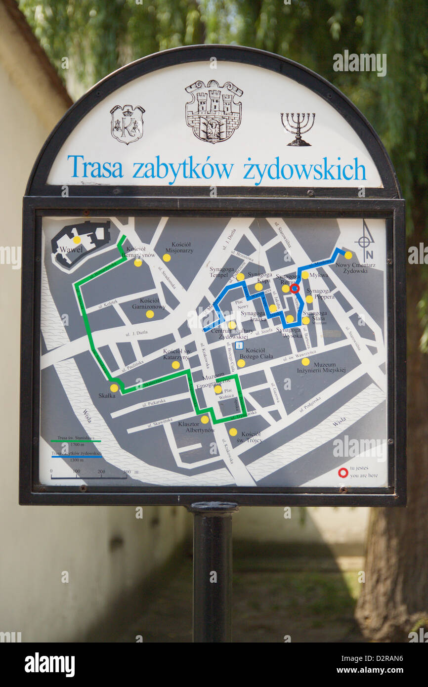 Stadtplan von Kazimierz Krakau Polen Stockfotografie - Alamy