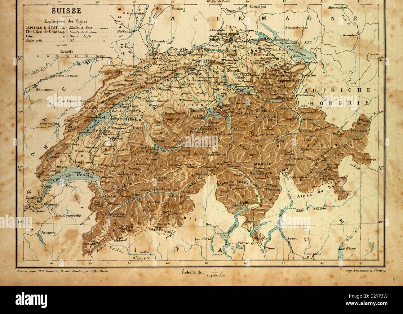 KARTE DER SCHWEIZ Stockfotografie - Alamy