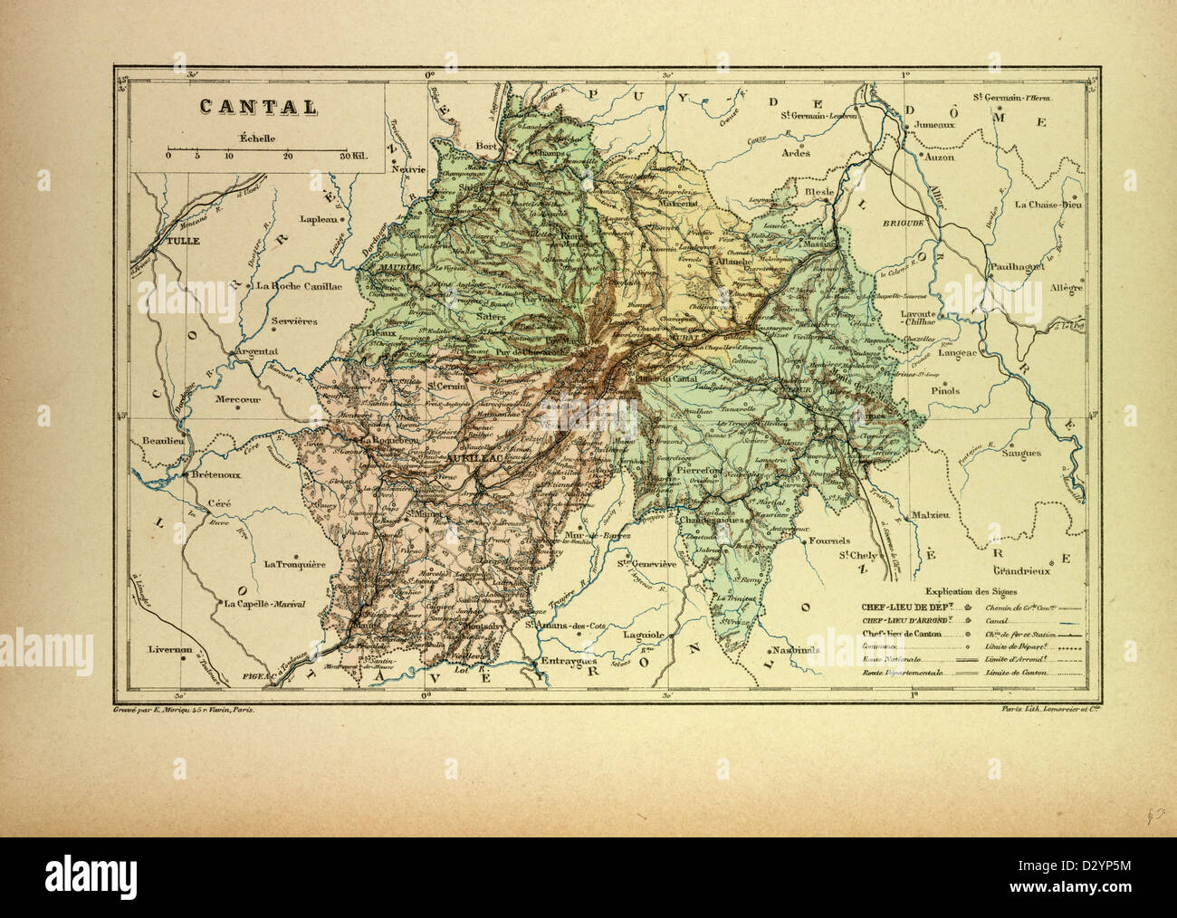 Cantal map -Fotos und -Bildmaterial in hoher Auflösung – Alamy