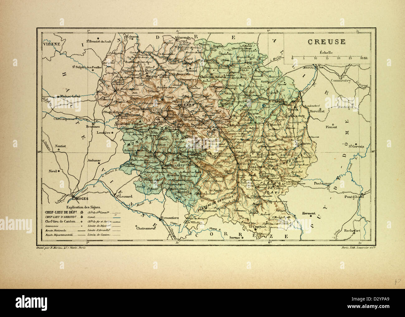 Creuse map -Fotos und -Bildmaterial in hoher Auflösung – Alamy