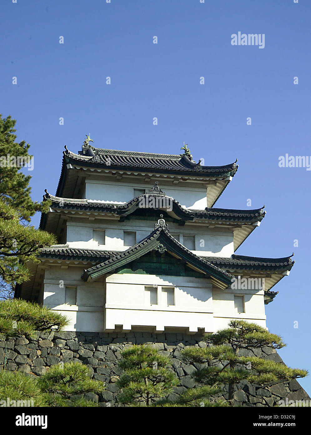 Edo Castle (Kokyo) in Tokio, in der Kanto-Region von Honshu, Japan, war ...