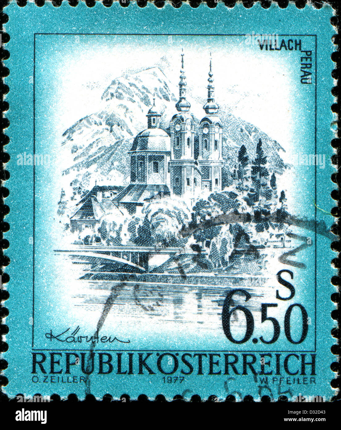 Österreich - CIRCA 1977: Eine Briefmarke gedruckt in Österreich zeigt ...