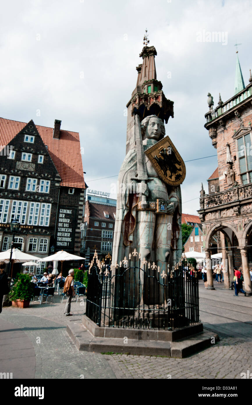 Statue von Roland Markplatz Bremen Deutschland Stockfotografie - Alamy