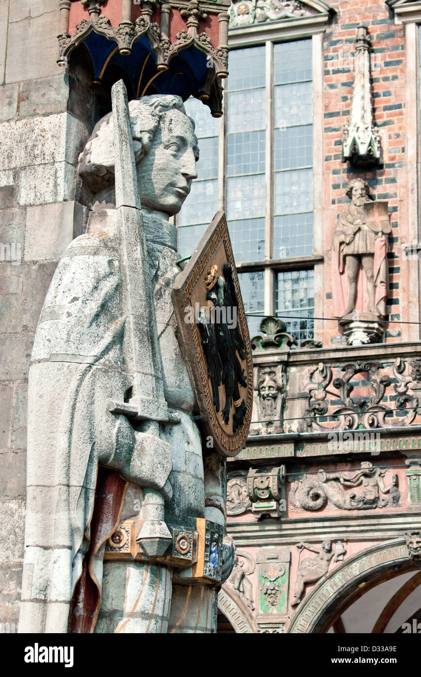 Statue von Roland Marktplatz Bremen Deutschland Stockfotografie - Alamy