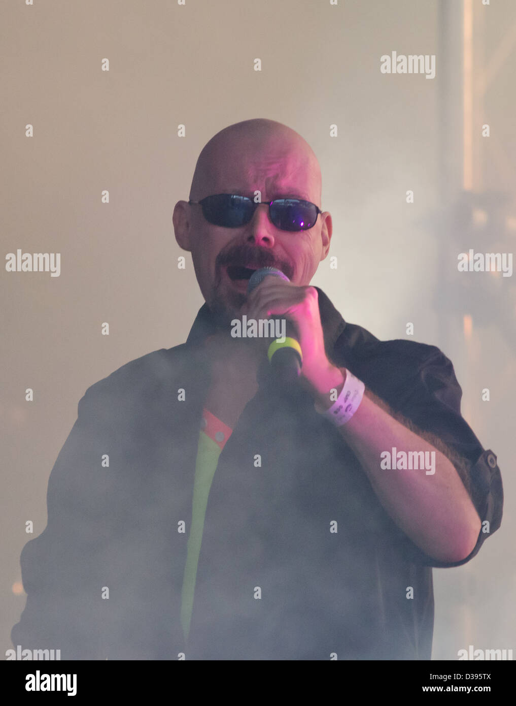 Andrew Eldritch der Band The Sisters of Mercy, die live auf dem Amphi ...