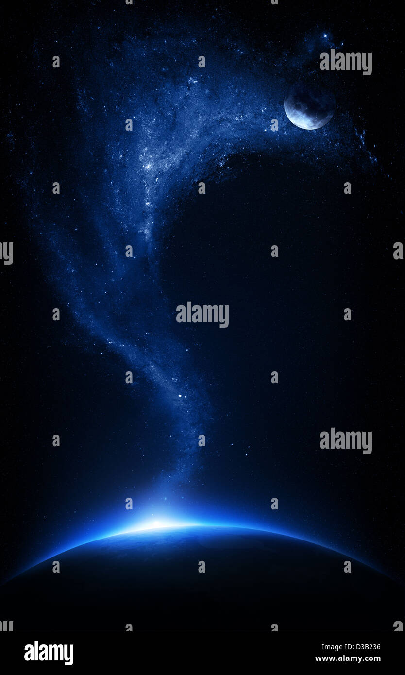 Erde und Mond miteinander Starfield (Elemente dieses Bildes vom NASA ...