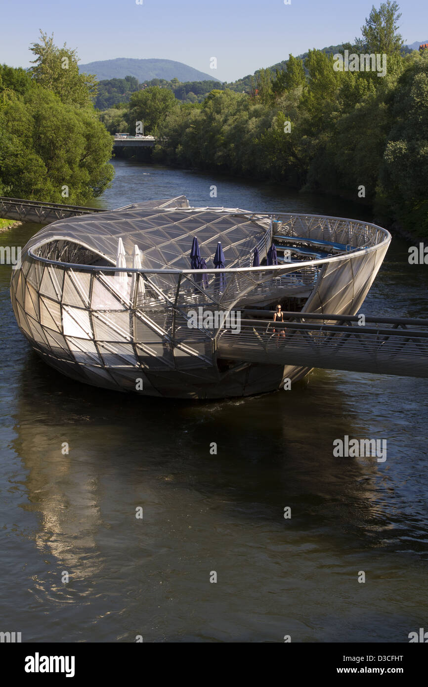 Österreich, Steiermark, Graz, Murinsel an Mur Stockfotografie - Alamy