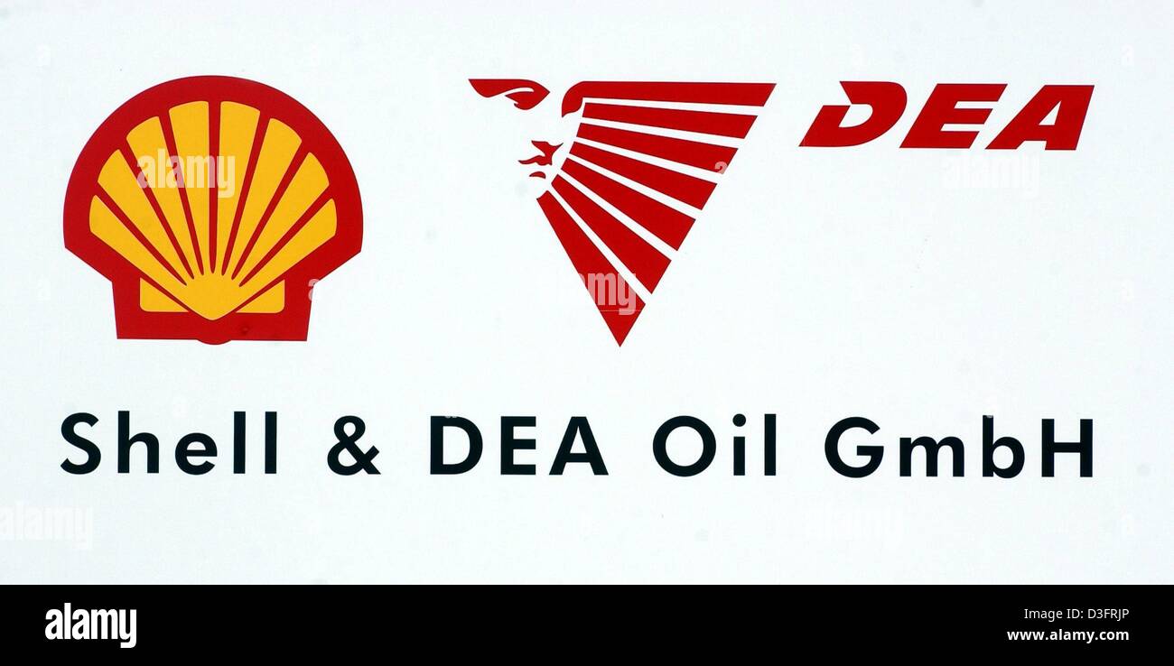 (Dpa) - das Logo der Shell & DEA Oil GmbH, ein Mineralöl-Unternehmen und Betreiber von ...