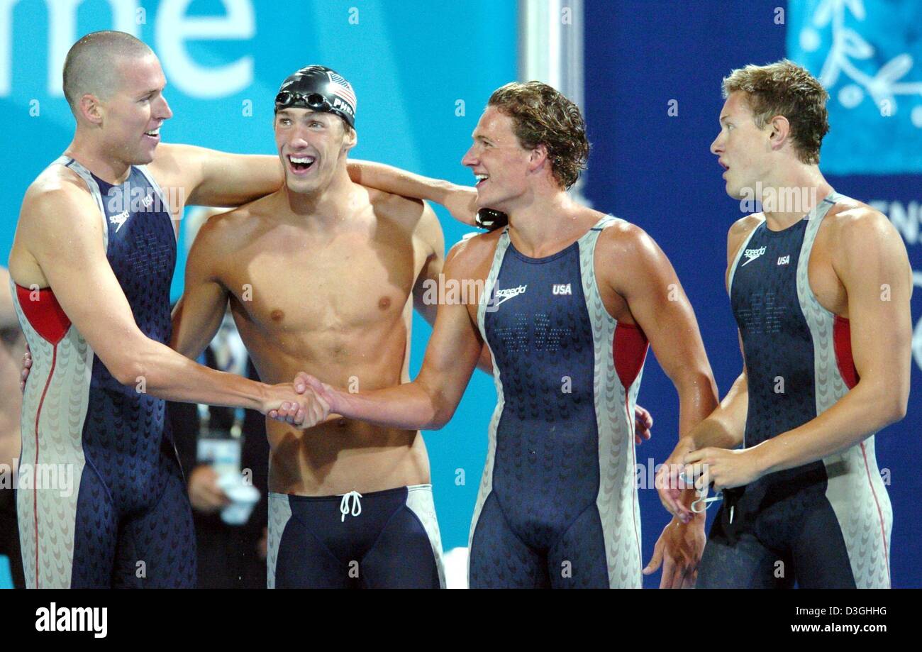 (Dpa) - (von L:) US-Schwimmer Michael Phelps, Ryan Lochte, Klete Keller ... (Dpa) - (von L:) US-Schwimmer Michael Phelps, Ryan Lochte, Klete Keller ...