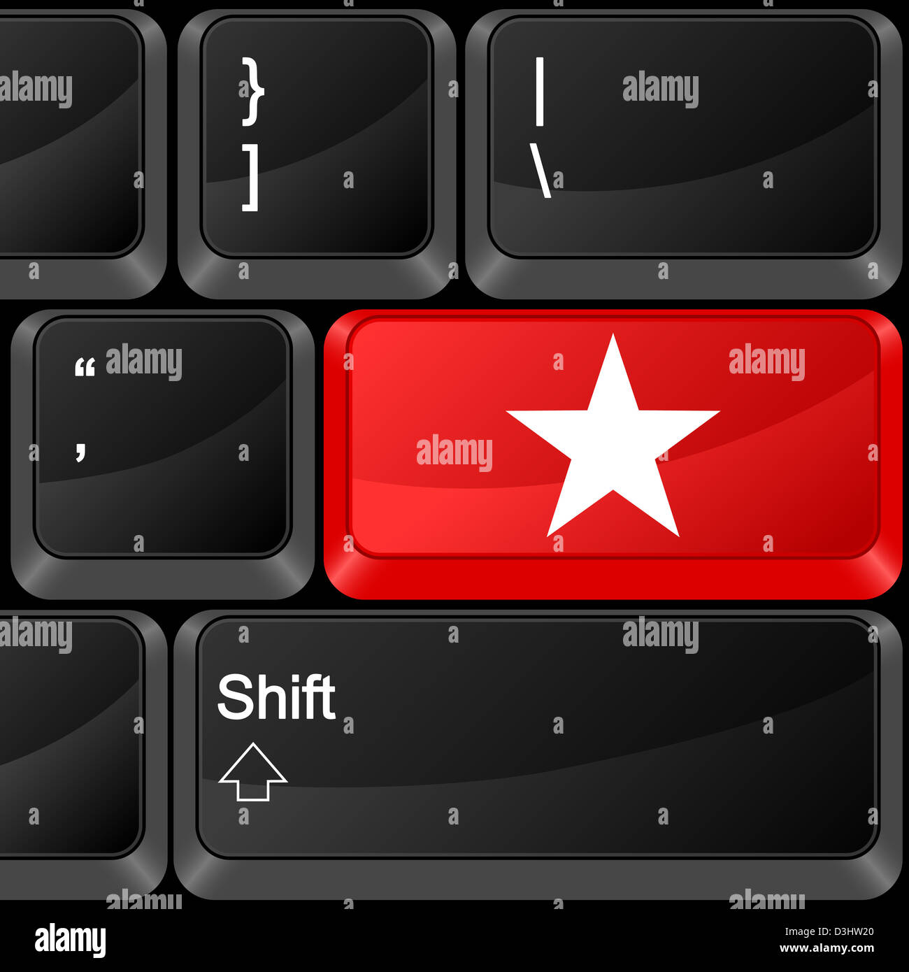 Tastatur Computer Taste Stern. Vektor-Illustration Stockfotografie - Alamy