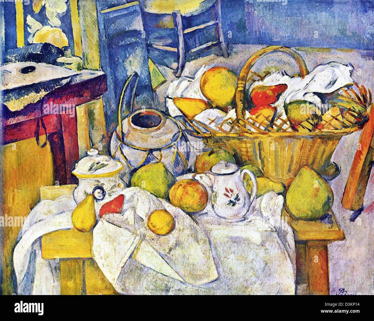 Paul Cezanne, Küchentisch (Stillleben mit Korb) 1888 – 1890 Öl auf ...