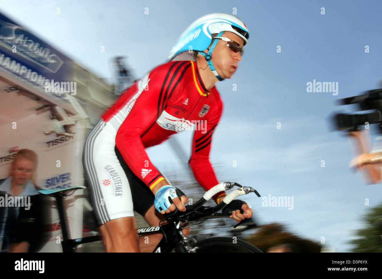 Deutsche Radsport-Champion Sebastian Lang aus Erfurt fotografiert in ...