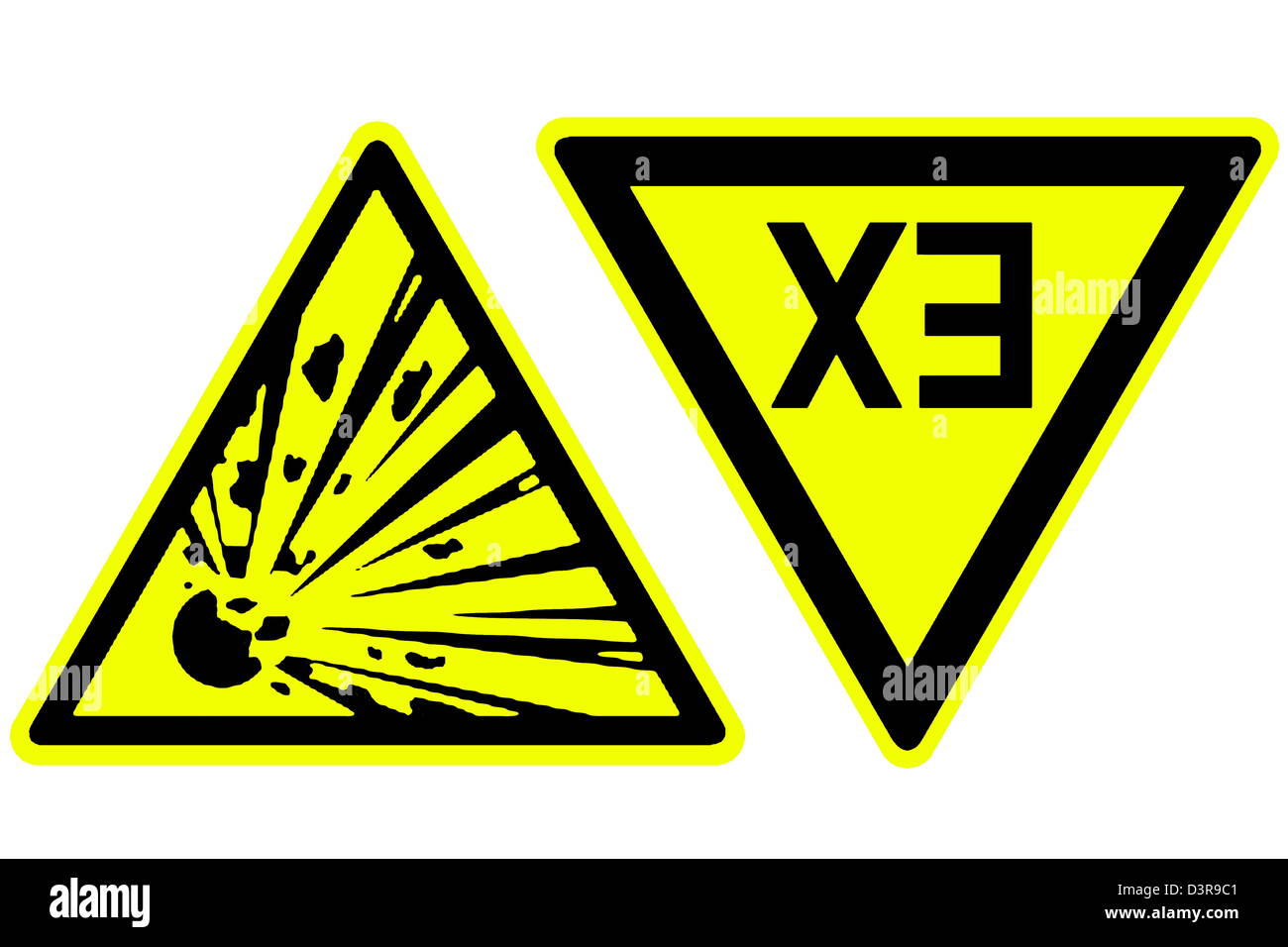 Hazard warning triangle explosive sign -Fotos und -Bildmaterial in ...