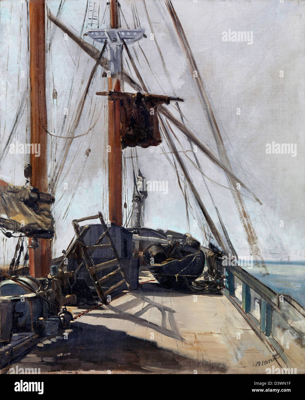 Edouard Manet, deck des Schiffes 1860 Öl auf Leinwand. National Gallery ...