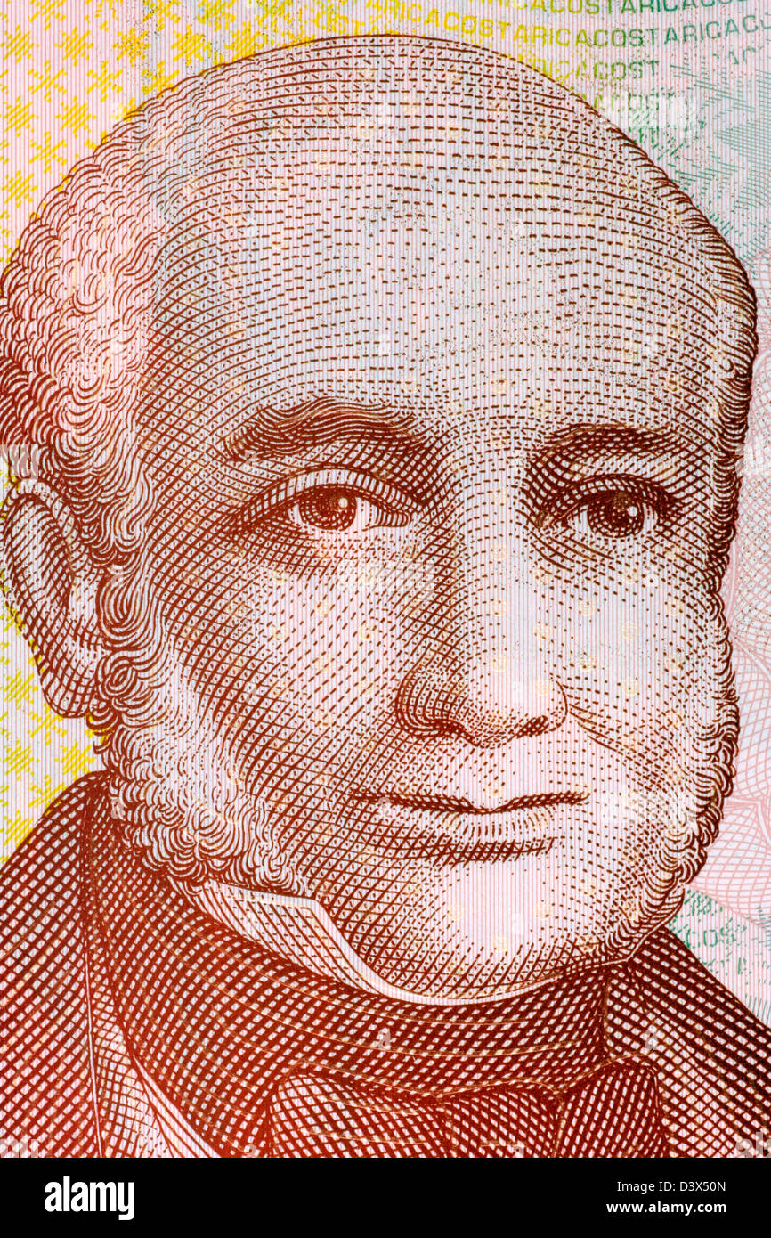Braulio Carrillo Colina (1800-1845) auf 1000 Colones 2009 Banknote aus ...