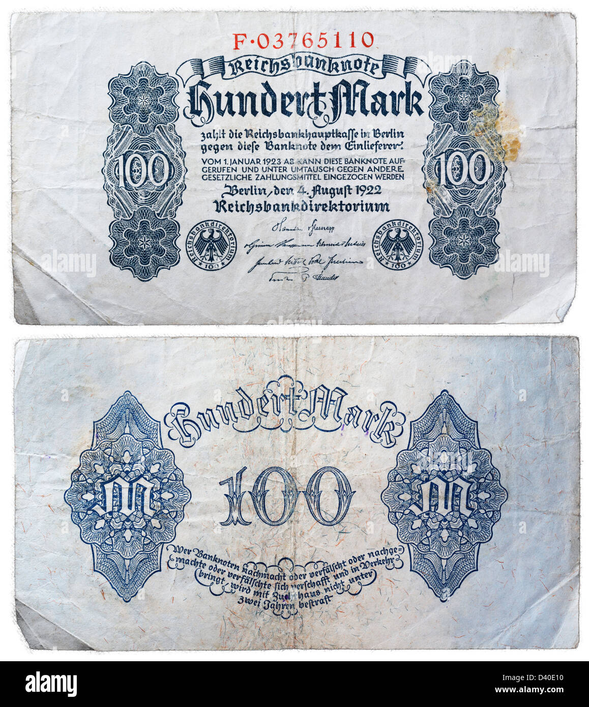 100 deutsche mark note -Fotos und -Bildmaterial in hoher Auflösung – Alamy