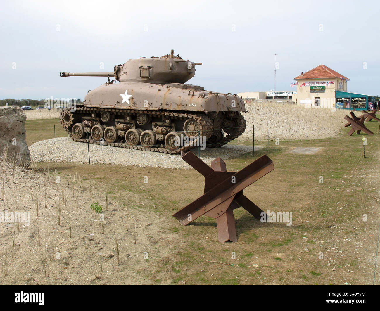 Panzer Sherman M4-AI, D-Day, Landung Strand am Utah beach, Sainte-Marie ...