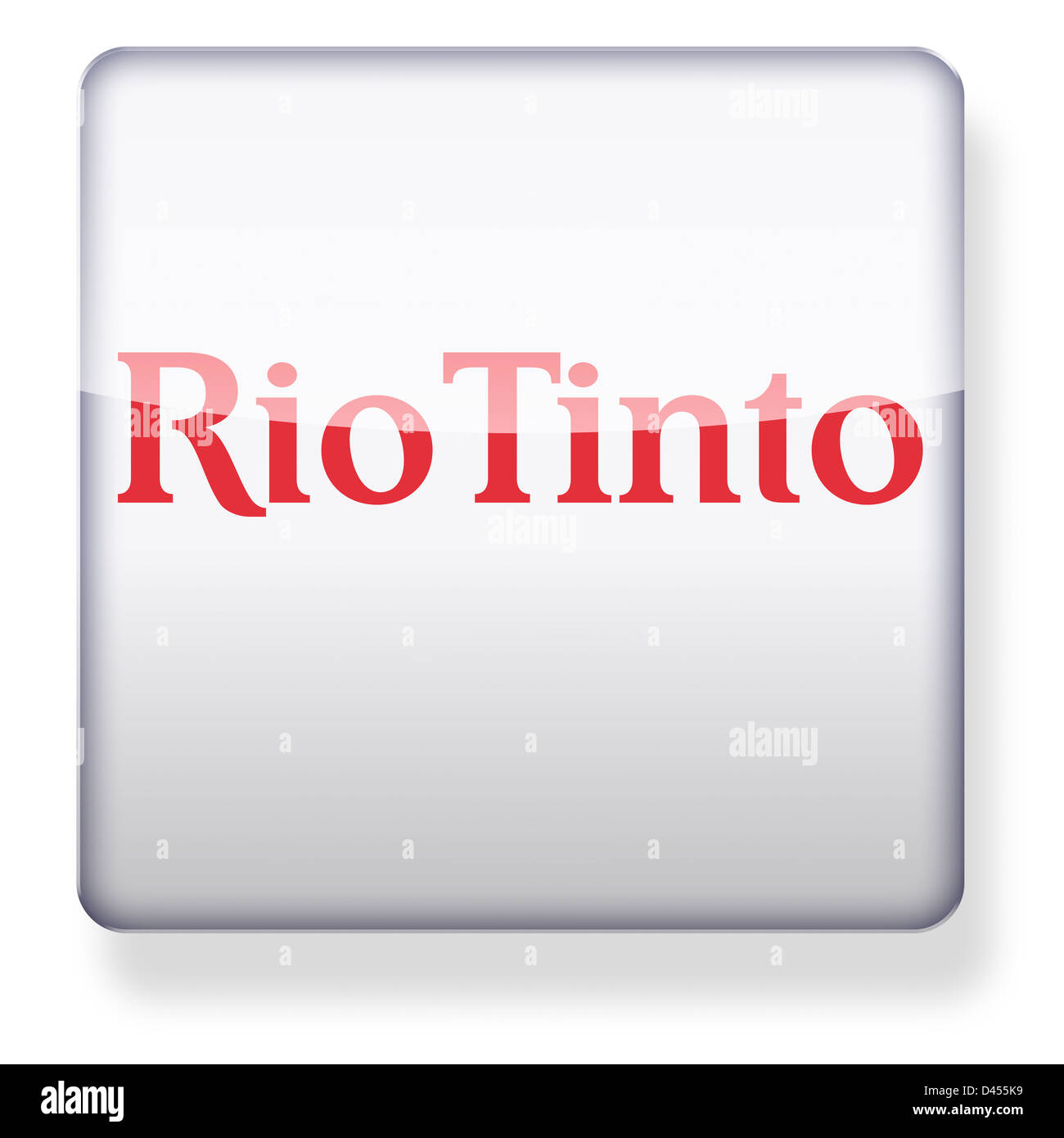 Rio Tinto-Logo als ein app-Symbol. Clipping-Pfad enthalten ...