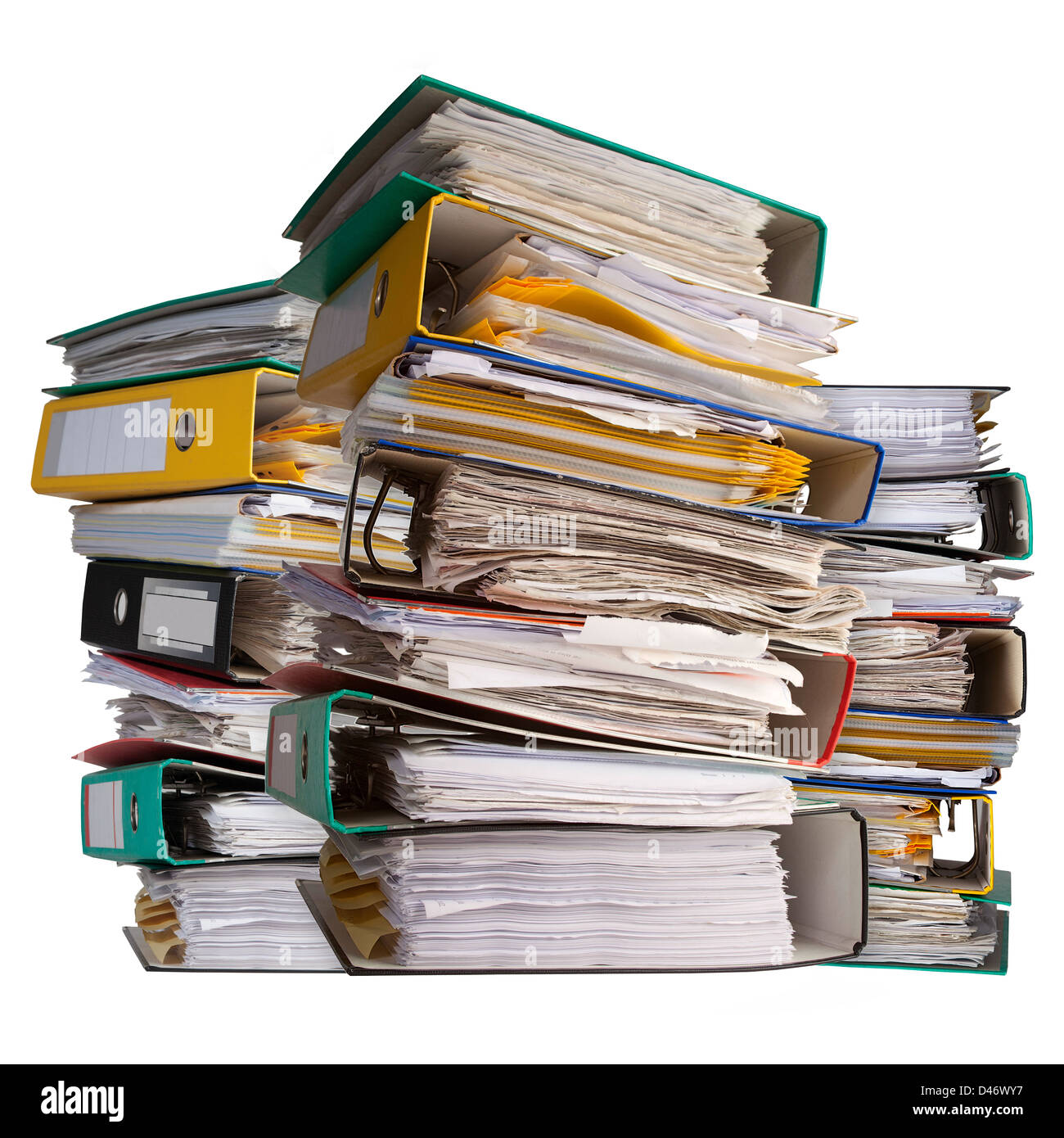 drei Berge von Datei-Ordner mit Dokumenten Stockfotografie - Alamy