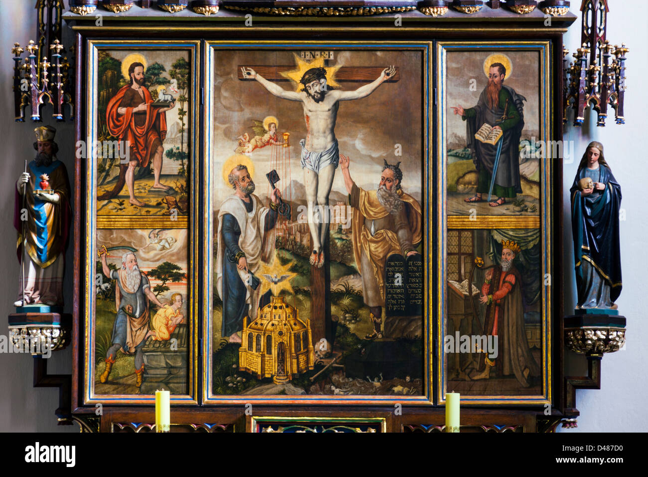 Der Altar, gotische Kathedrale in Olsztyn, Ermland und Masuren, Polen ...